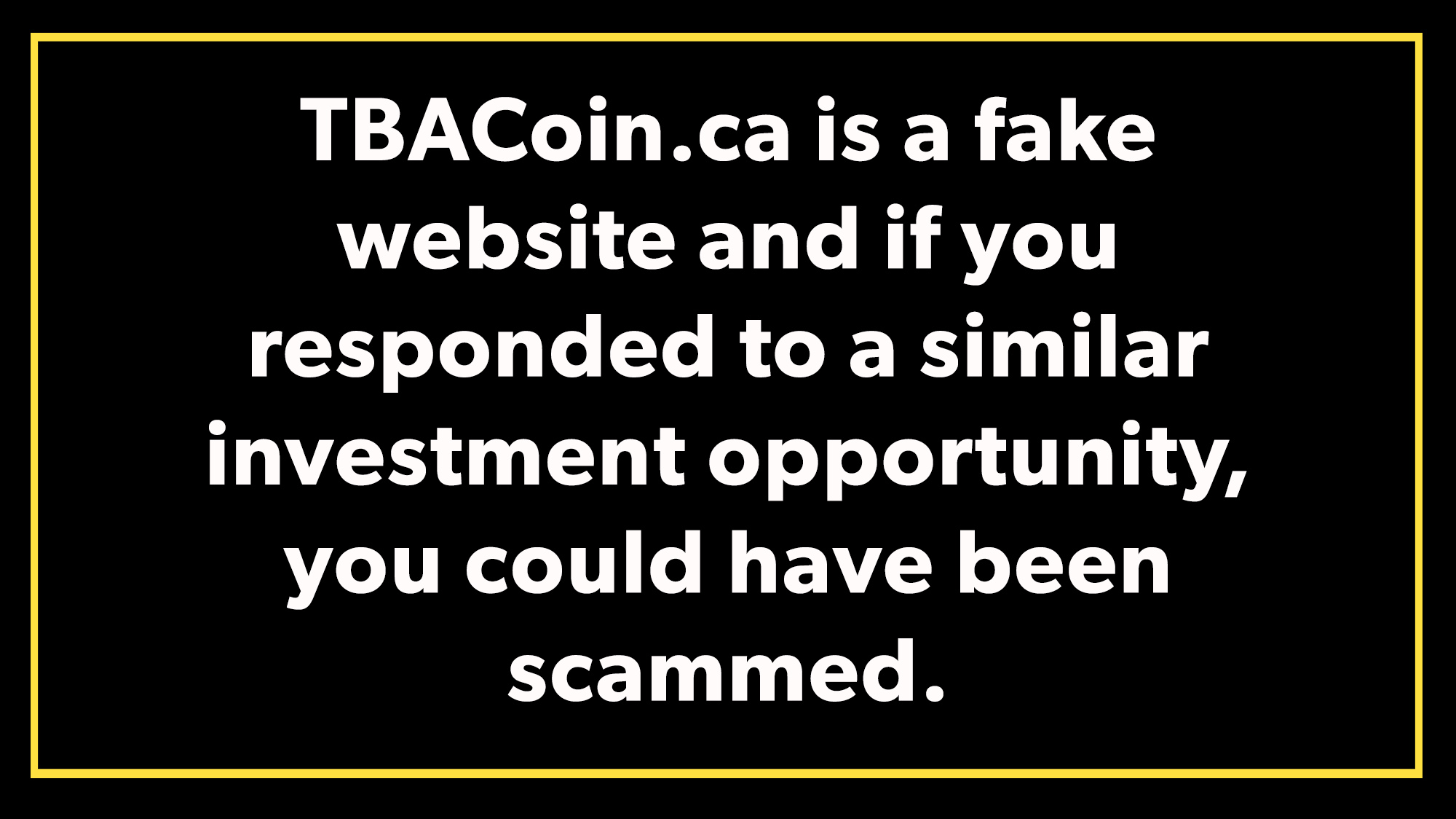 TBA Coin | GetSmarterAboutMoney.ca
